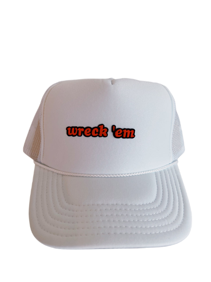 WRECK ‘EM TRUCKER HAT – capsbychloe